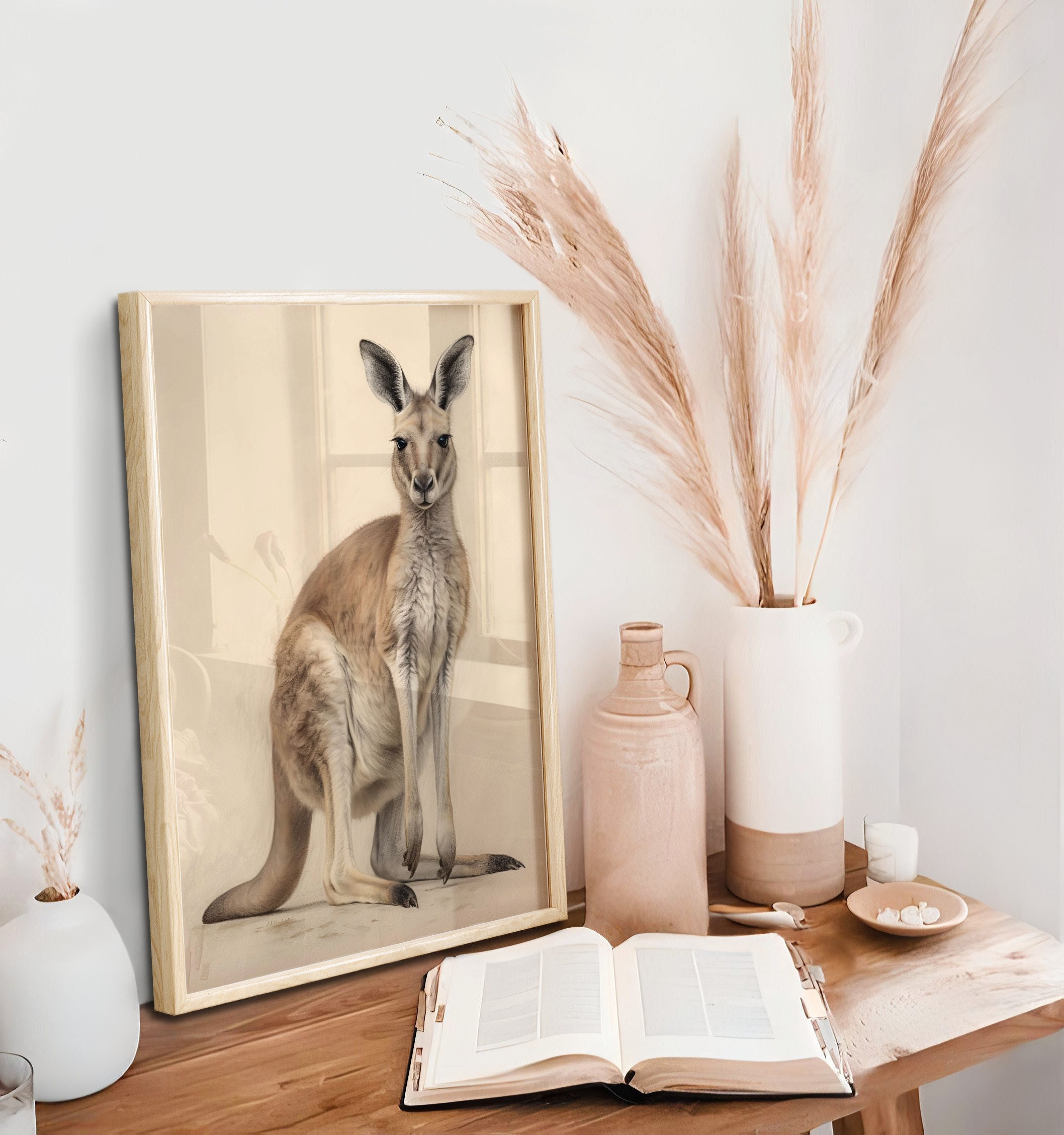 Australian Animals Kangaroo Digital Art Print Kangaroo Animal Gift ...