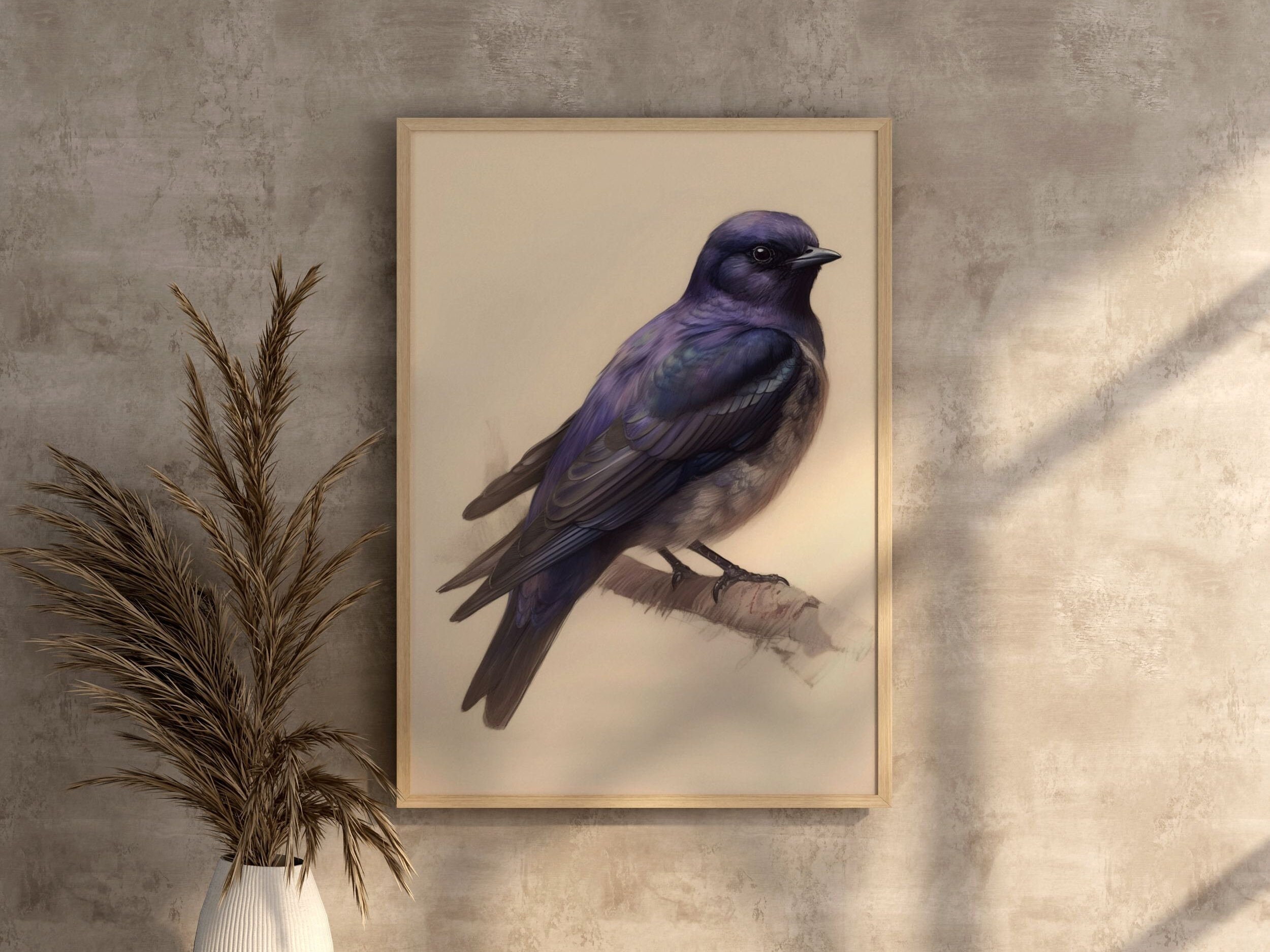 Printable Bird Purple Martin Instant Download Wall Art Bird Watchers ...