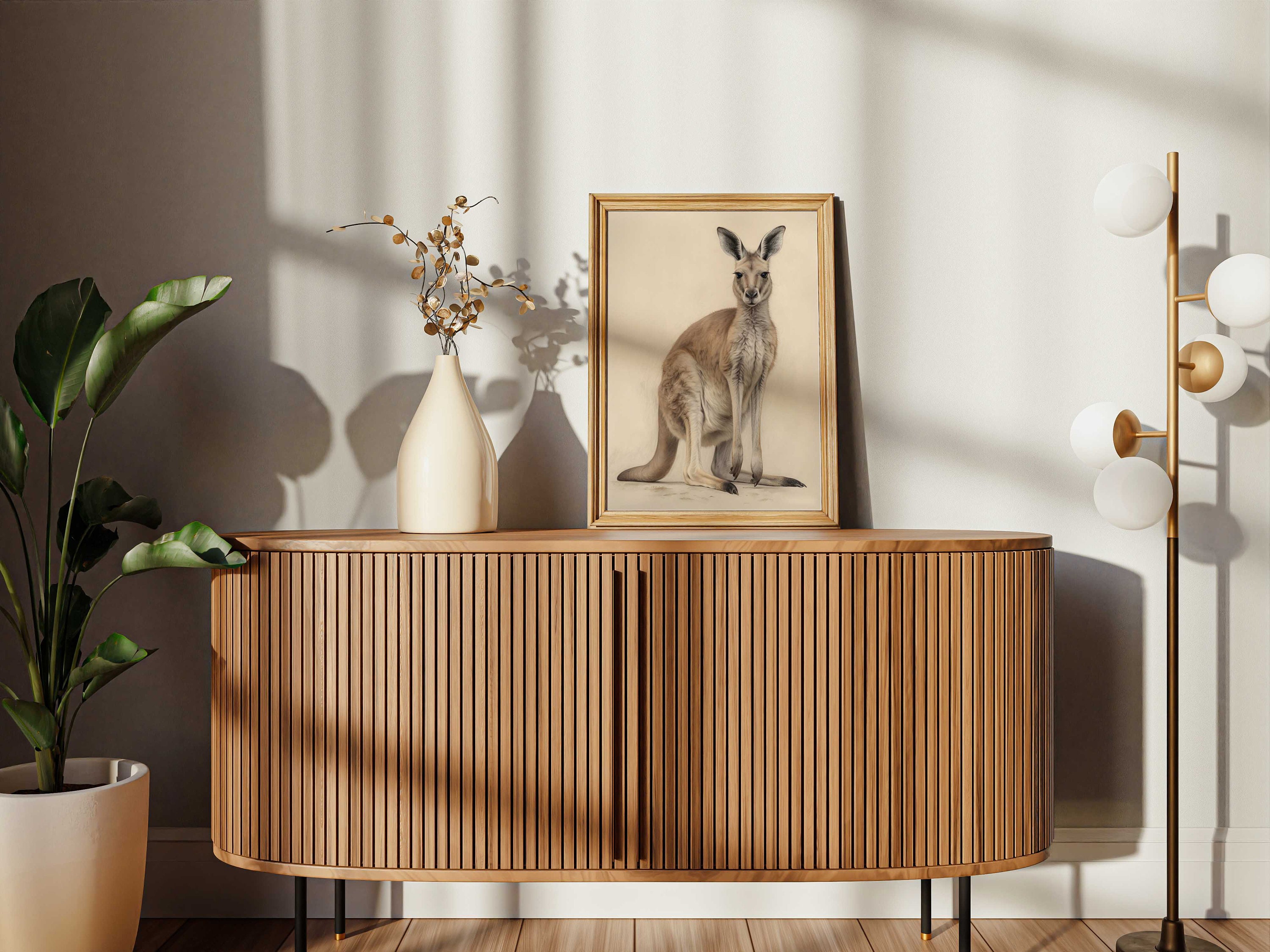 Australian Animals Kangaroo Digital Art Print Kangaroo Animal Gift ...