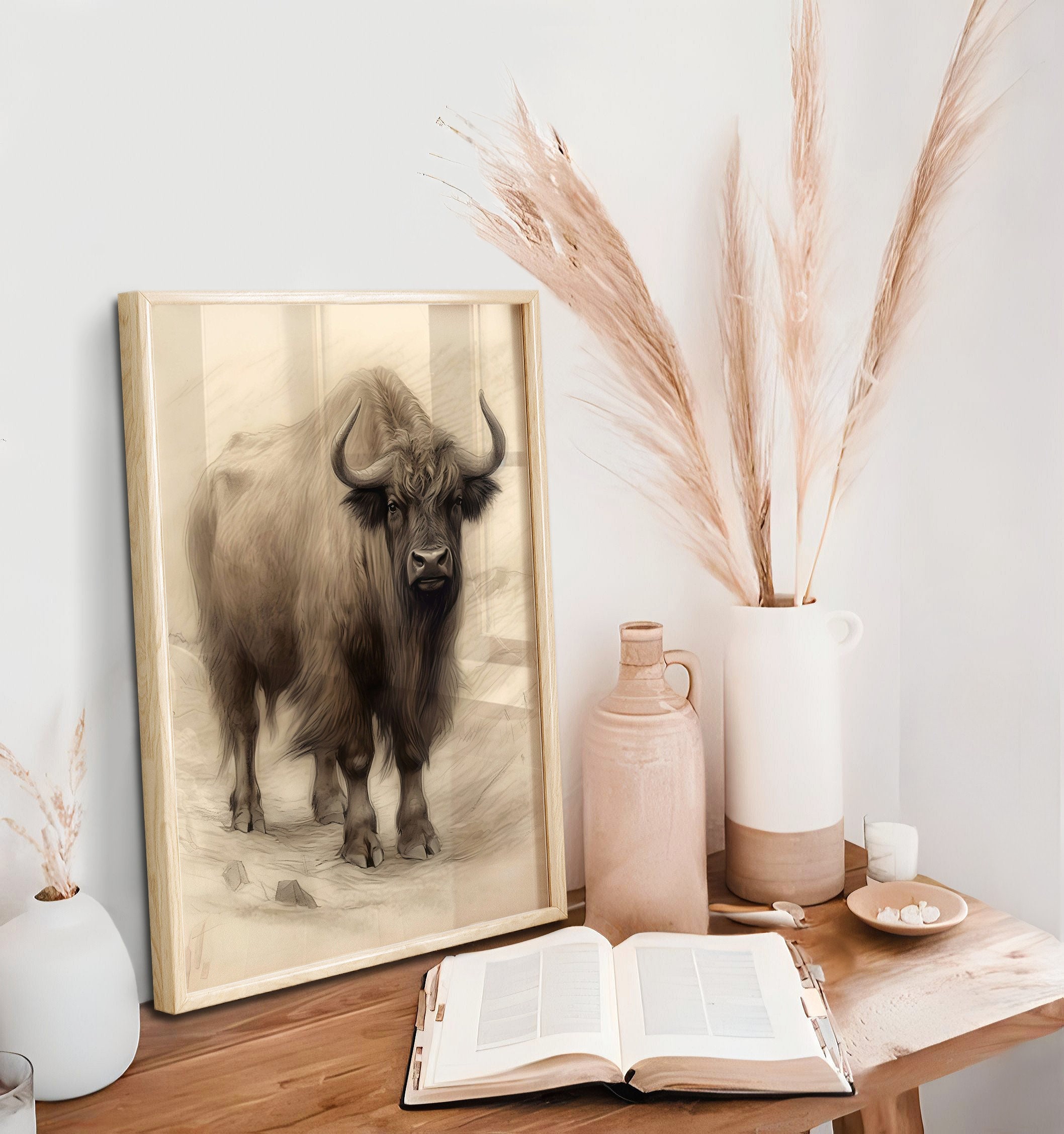 Digital Download Yak Gift Highland Cow Art Digital Wildlife Yak Prints ...