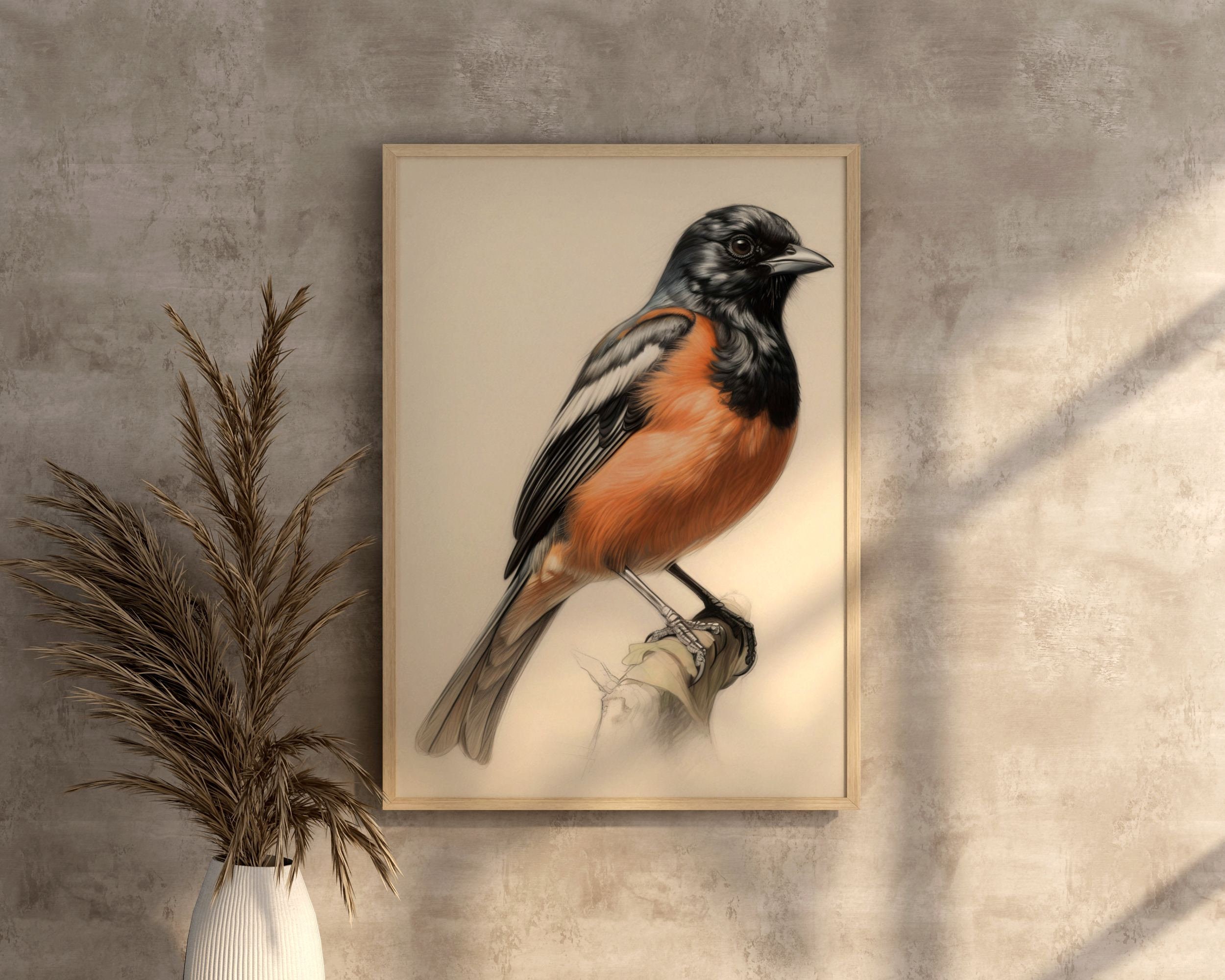 Garden Birds Poster Bird Digital Art for Bird Watchers Set of 3 Birds ...