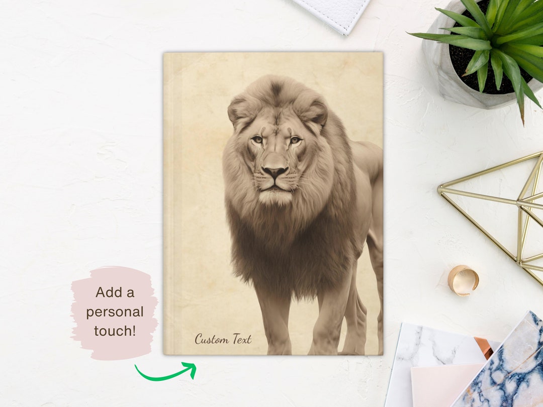 Lion Custom Journal A5 Lined Journal Big Cat Gift Hardback - Etsy