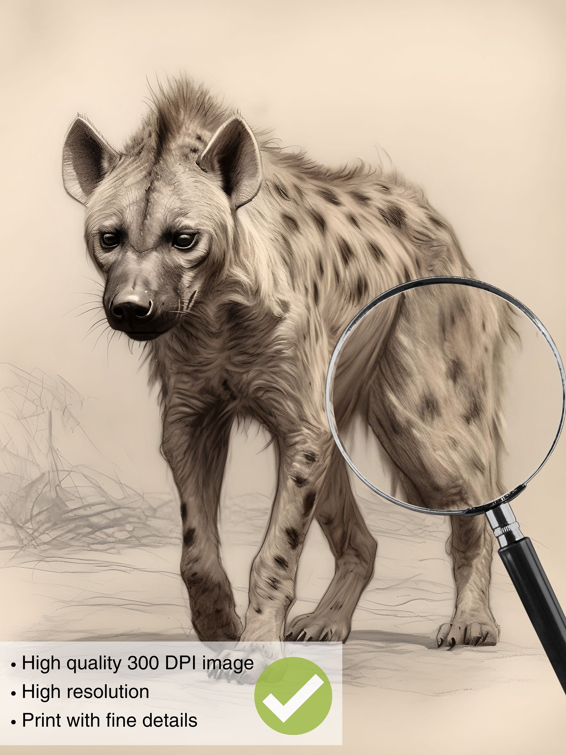 Hyena Downloadable Wall Art Safari Hyena Gifts for Hyena Lover Safari ...