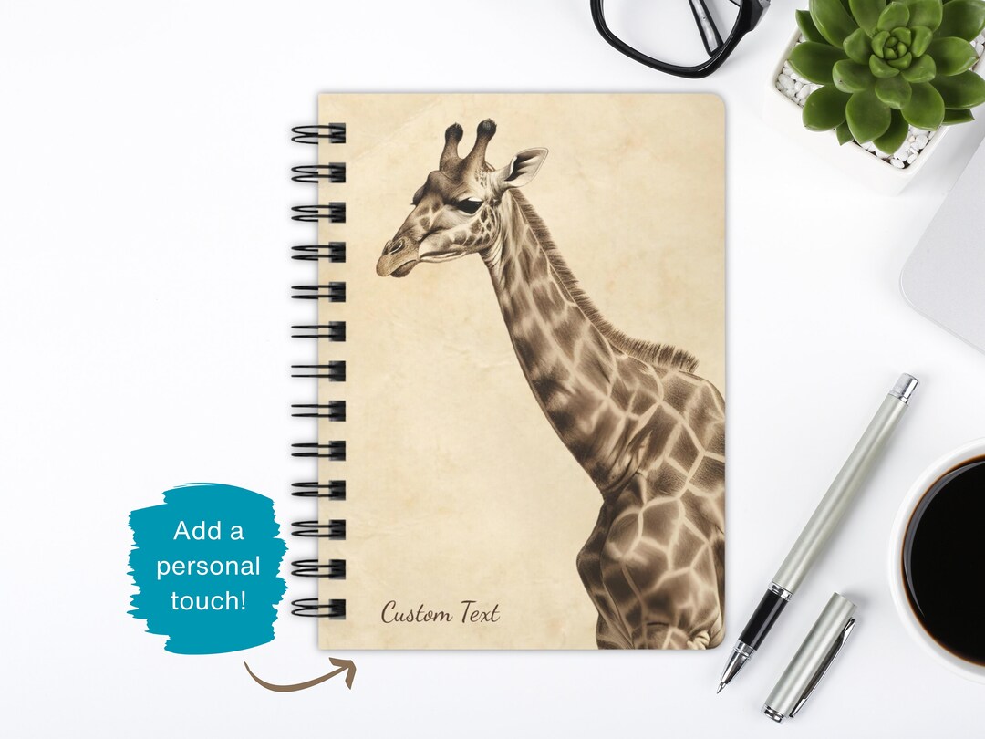 Giraffe Personal Custom Diary Notebook Bounded Customizable - Etsy