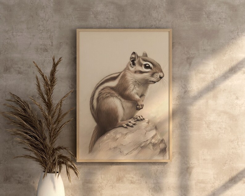 Cottagecore 3 Set Downloadable Hare, Chip Munk, Woodland Fox Decor ...