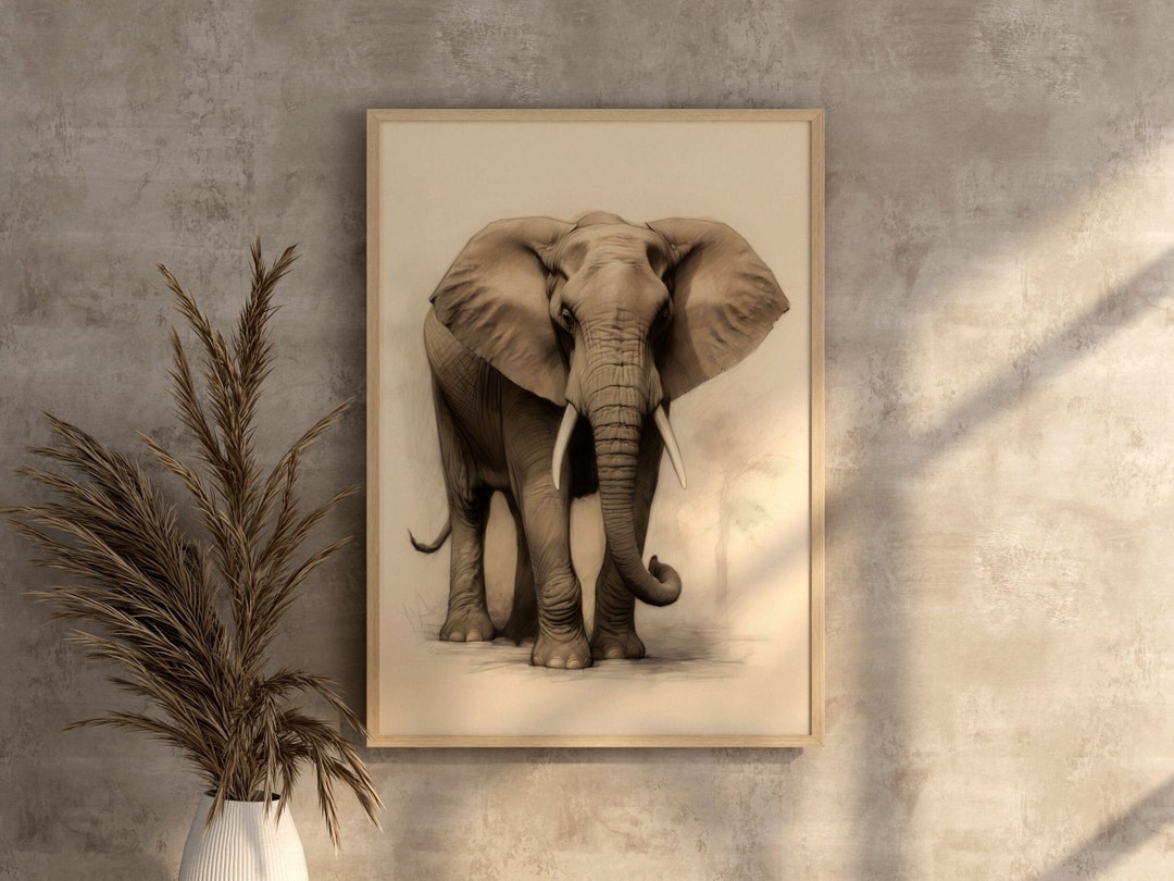 Boho Elephant Downloadable Safari Animal Prints Elephant Decor Friendly ...