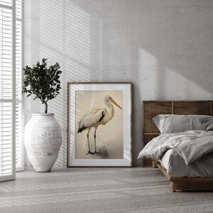 Printable Stork Bird Living Room Decor Digital Download Bird Printables ...