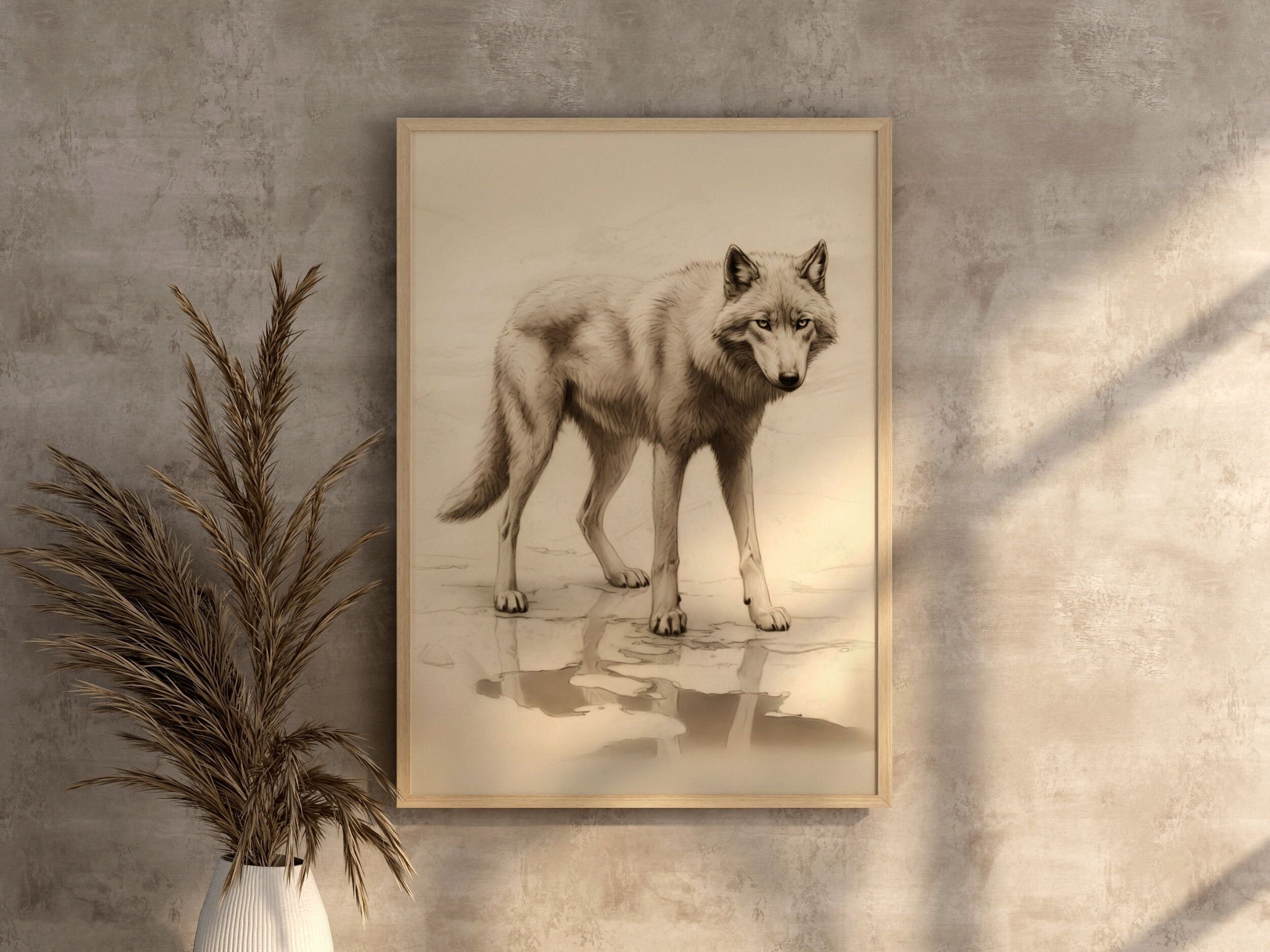 Arctic Wolf Digital Art Animal Print Wolf Poster Watercolor - Etsy