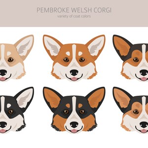 Welsh Corgi Pembroke Clipart Bundle, Pem Corgi Puppy Clipart, Dog High ...