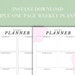 Simple Desk Planner, Weekly Planner Printable Landscape, Minimalist ...