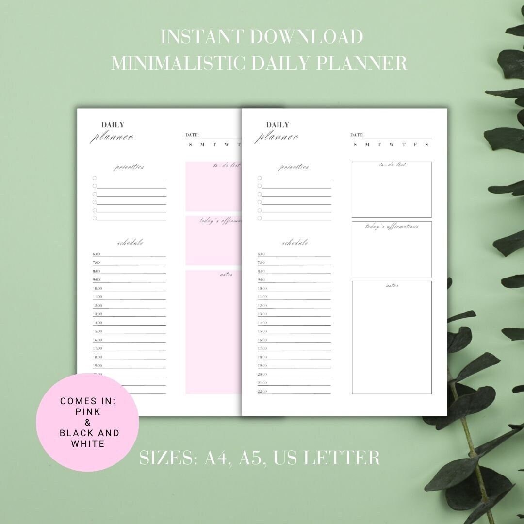 Printable Daily Planner Fillable, Daily to Do List, Productivity ...