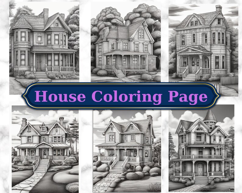 Home Themed Coloring Pages: Colorful Home Scene Illustrations for a ...