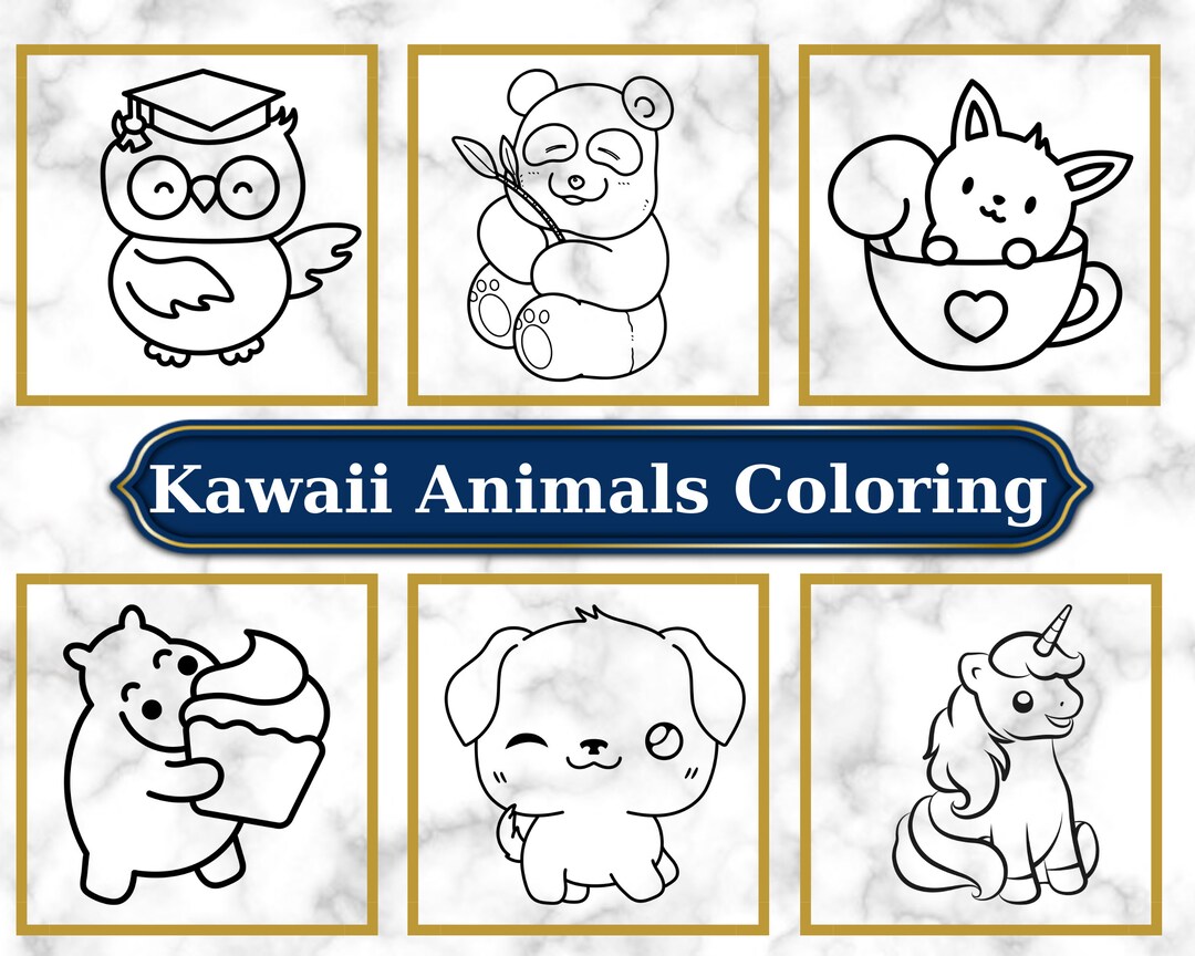 Cute Kawaii Animals Coloring Pages: Fun Collection for Colorful Art ...