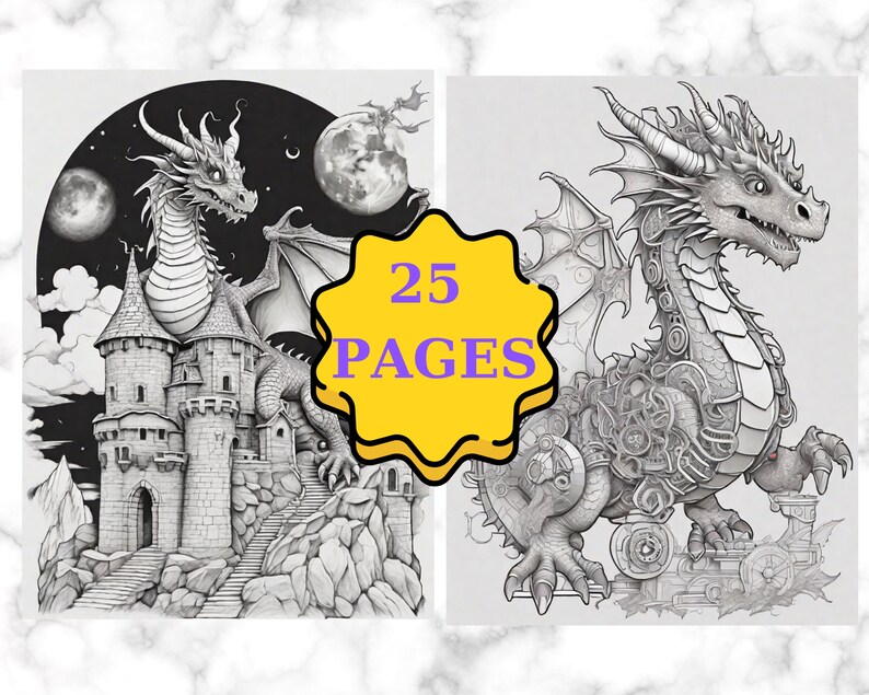 Enchanted Dragon Coloring Page Printable Fantasy Art for Kids and ...
