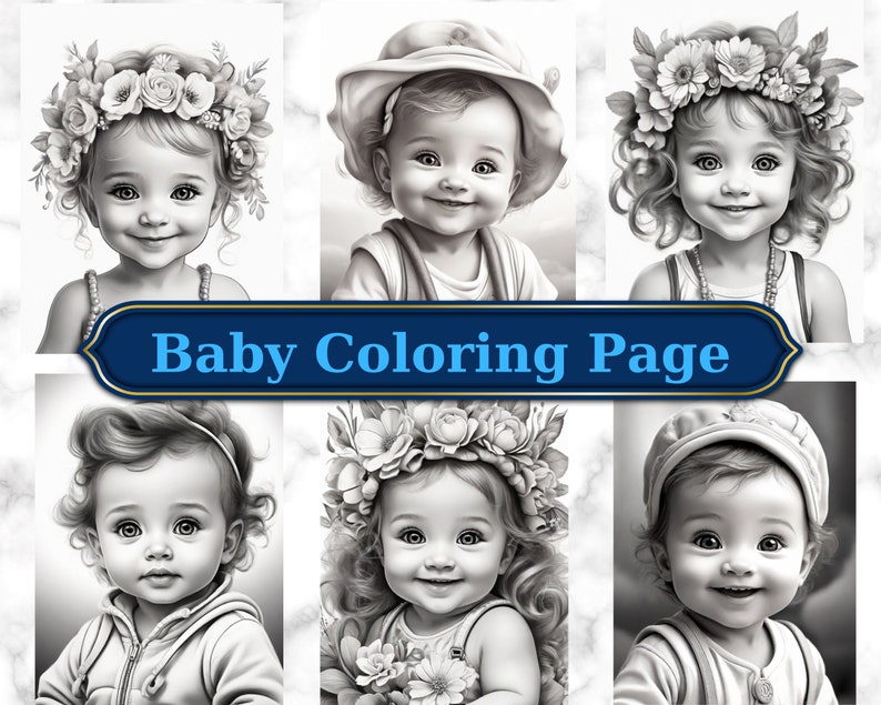 Cute Grayscale Babies: Coloring Pages With the Elegance of Delicate Art ...