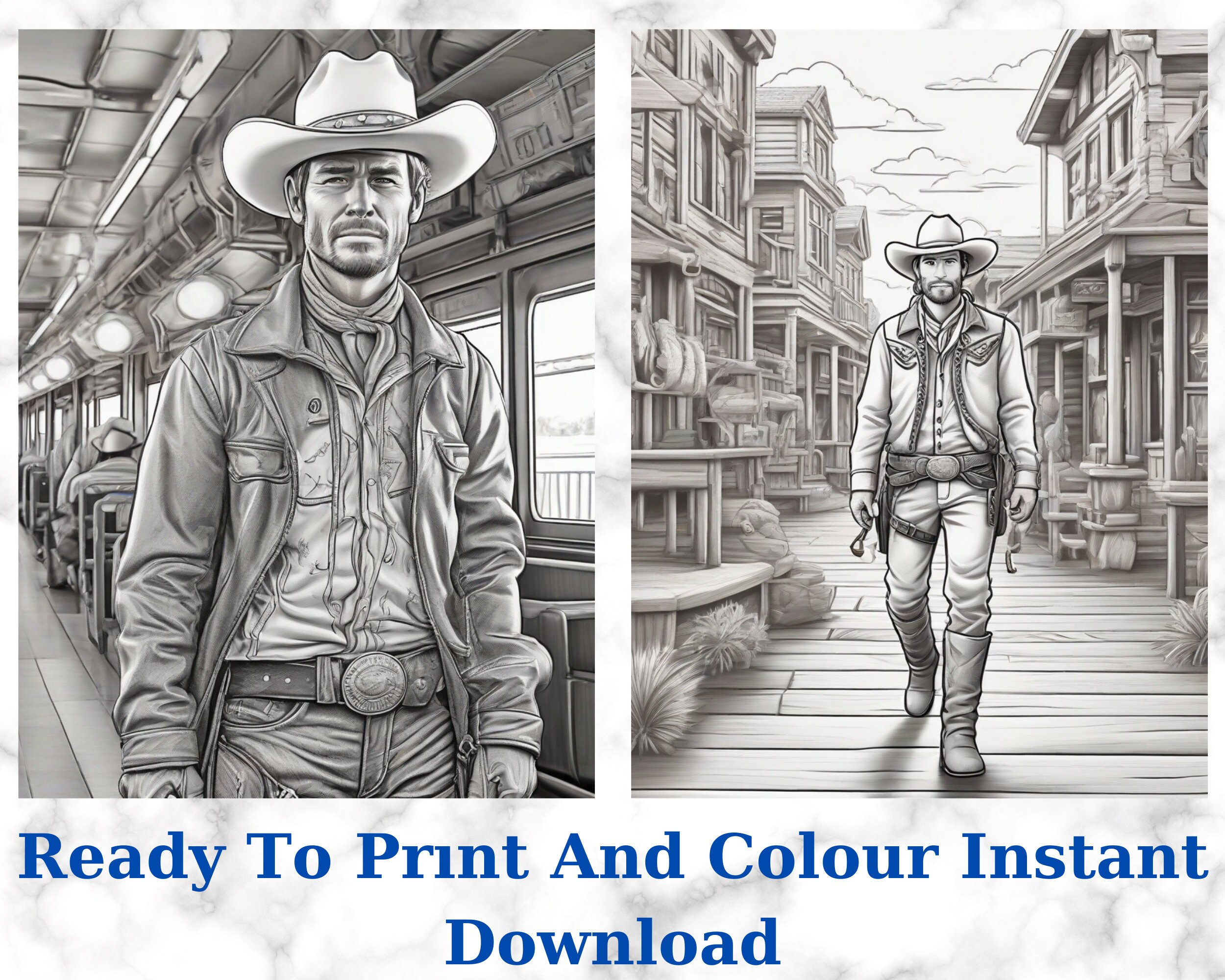 Wild West Adventure: Cowboy Coloring Pages for Kids and Adults ...