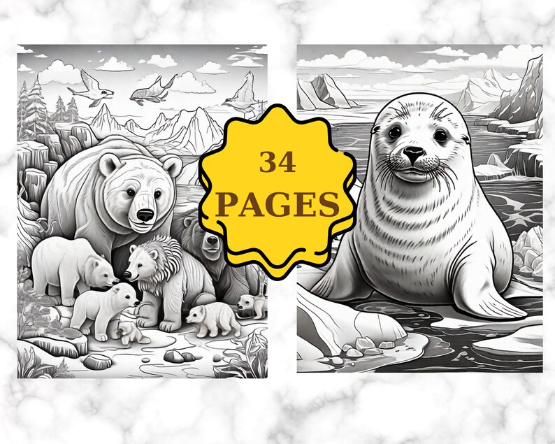 Arctic Wonders: Printable Coloring Pages of Polar Animals for Creative ...
