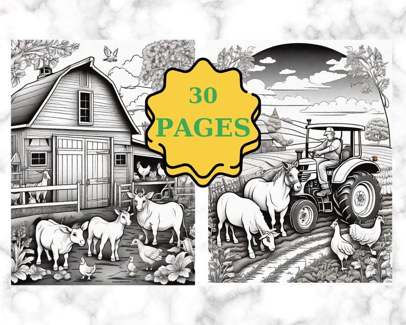 Printable Farm Animal Coloring Pages for Kids and Adults: Creative Fun ...