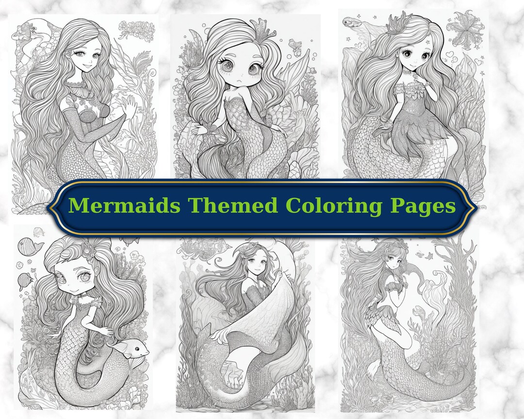 Fascinating Mermaid Coloring Pages Printable Underwater Art for Kids ...