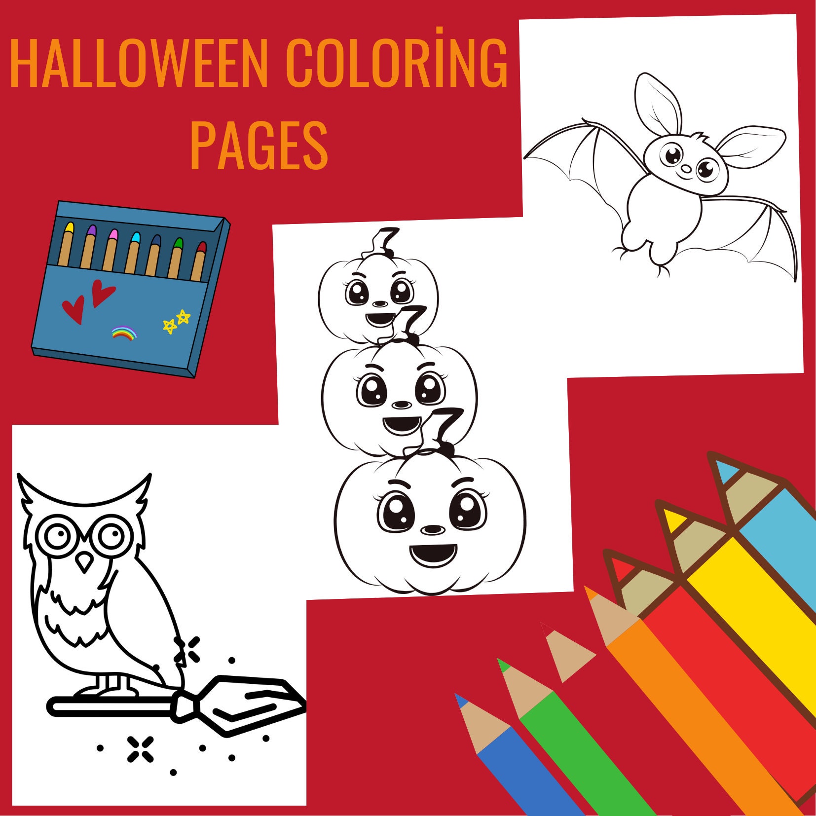 Spooky Halloween Coloring Pages Printable, Kids & Adults, Halloween ...