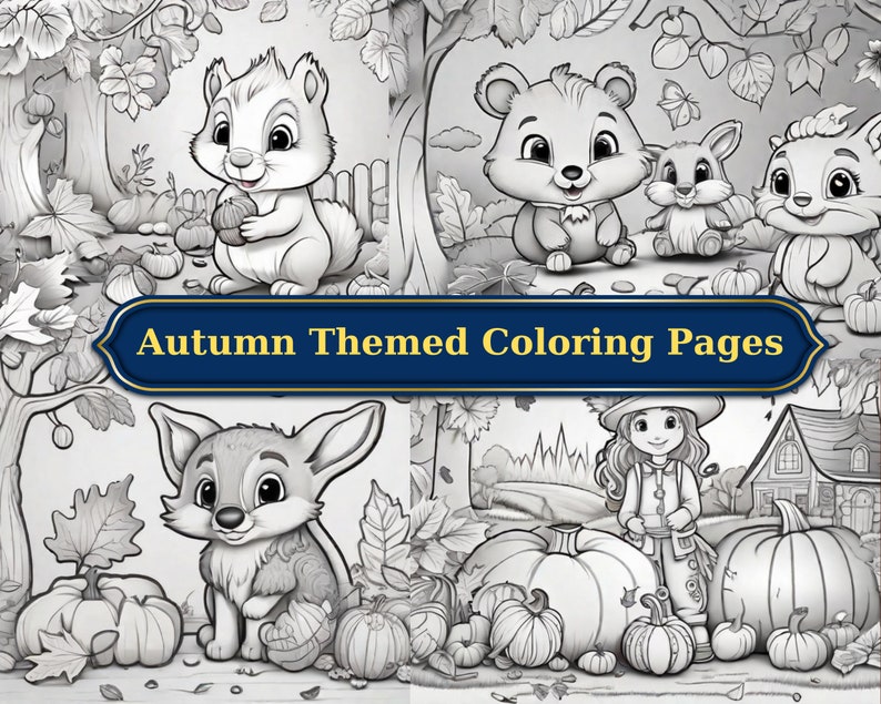 Autumn Coloring Pages Printable Fall Leaves and Harvest Designs DIY ...