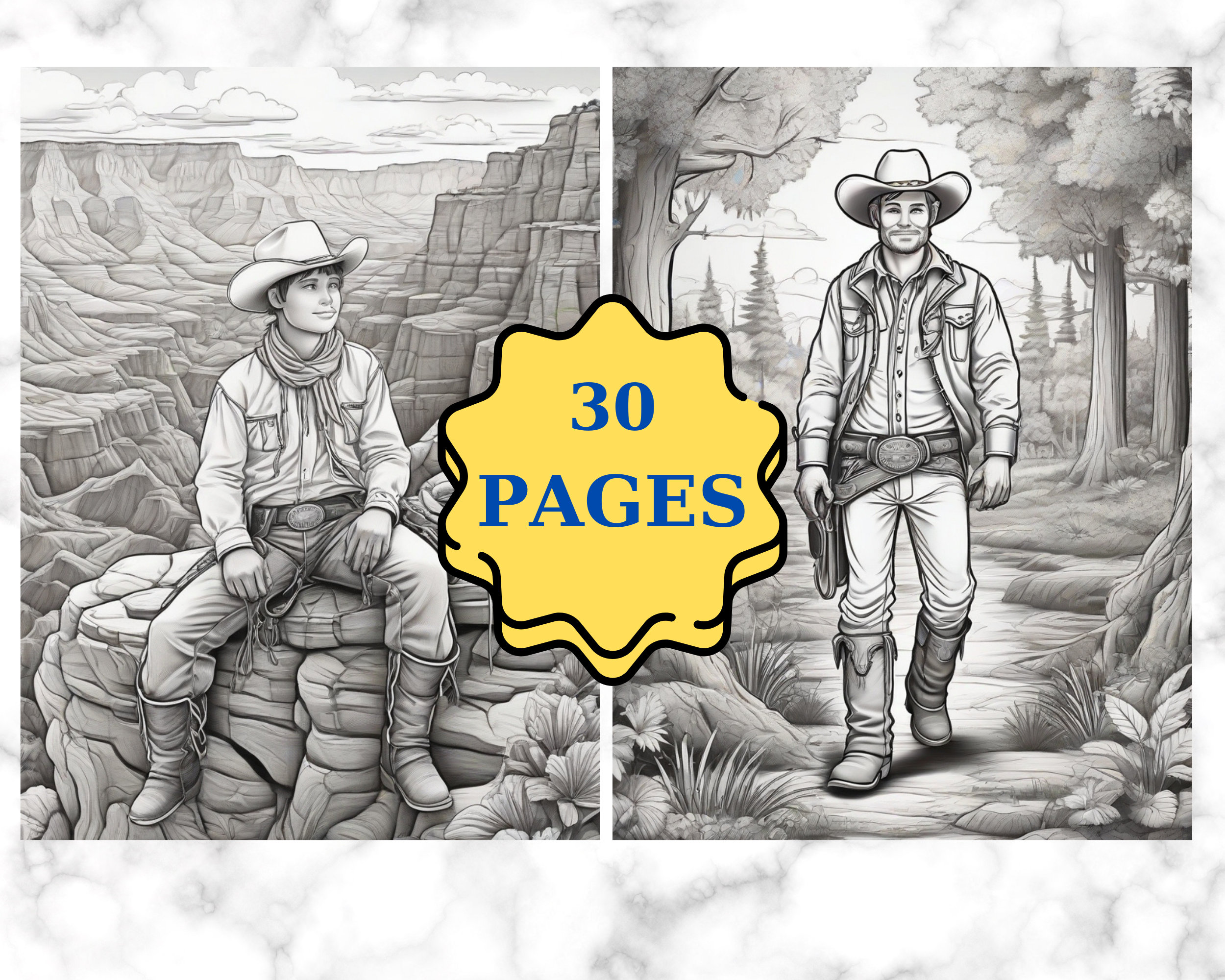 Wild West Adventure: Cowboy Coloring Pages for Kids and Adults ...
