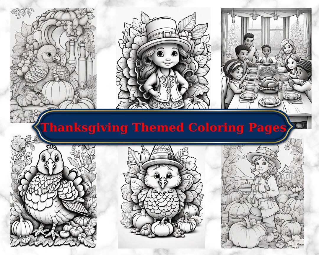 Thanksgiving Coloring Pages Printable Fall Turkey and Pumpkin Art ...
