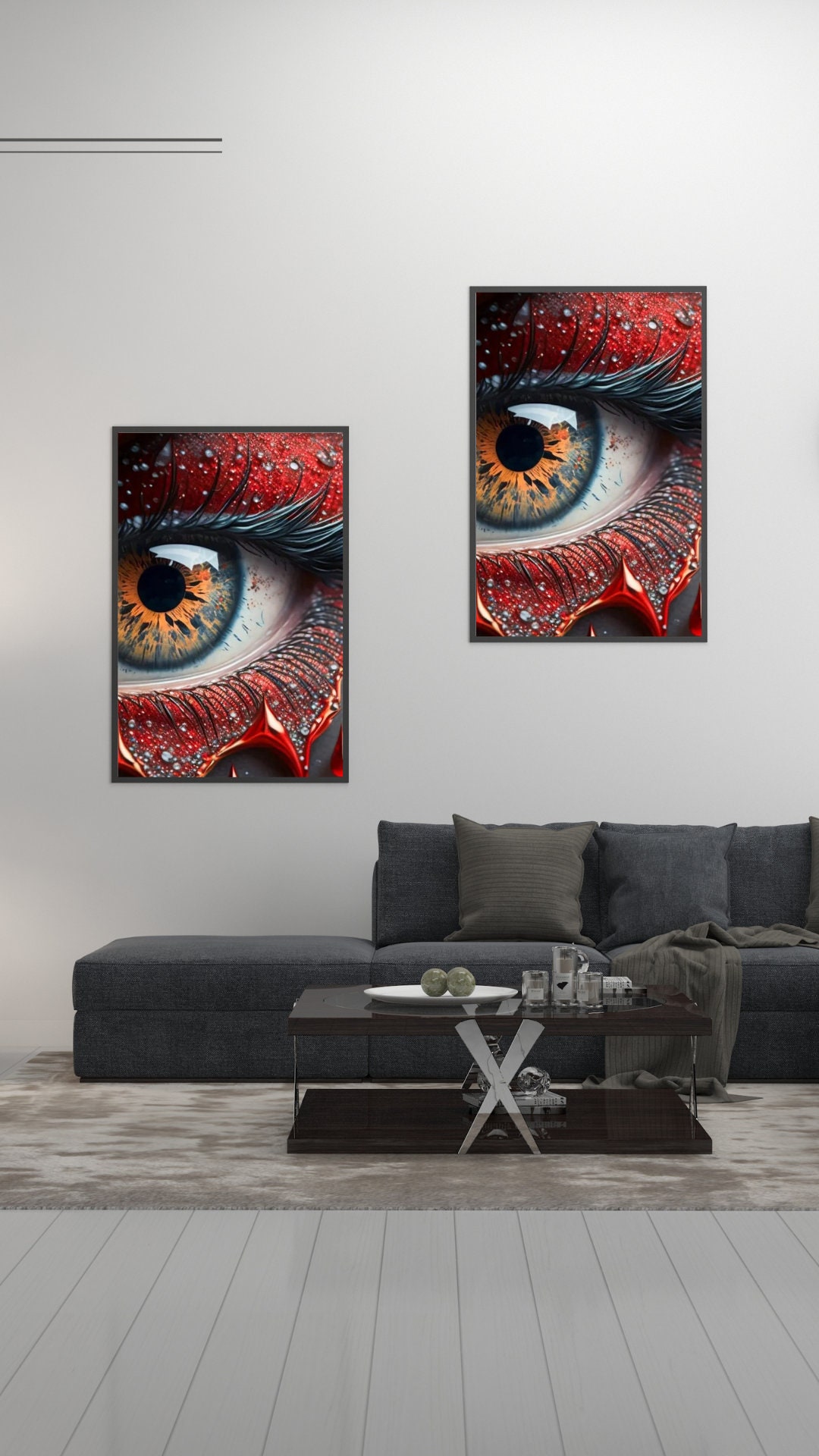 Red Realistic Eye Digital Art Stunning Realistic Wall Decor and Prints ...