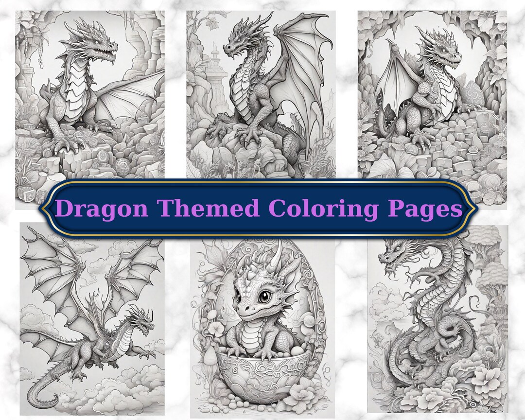 Enchanted Dragon Coloring Page Printable Fantasy Art for Kids and ...