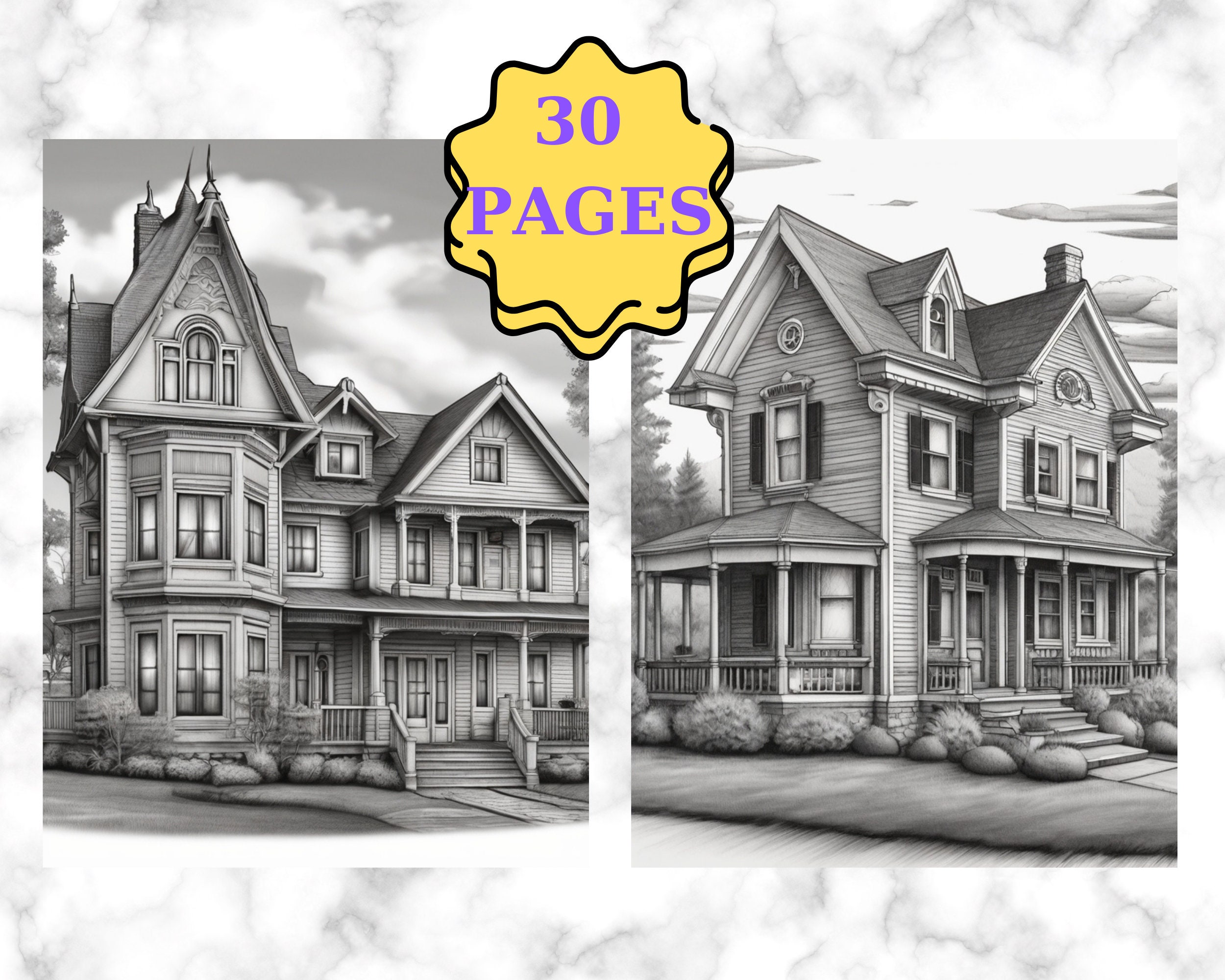 Home Themed Coloring Pages: Colorful Home Scene Illustrations for a ...