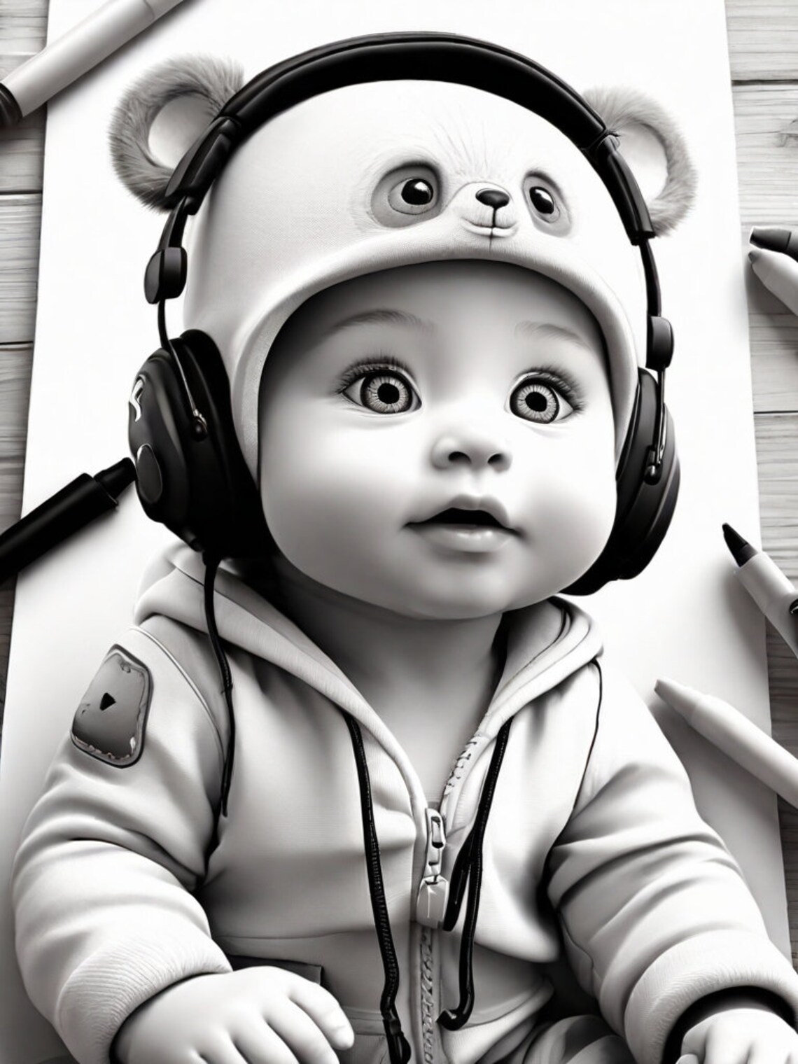 Cute Grayscale Babies: Coloring Pages With the Elegance of Delicate Art ...