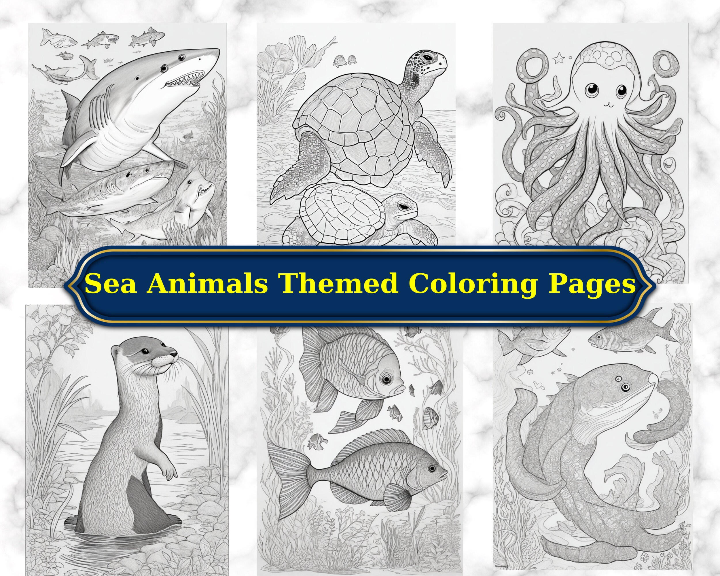 Ocean Inspired Coloring Pages Underwater Animals Coloring Pages ...