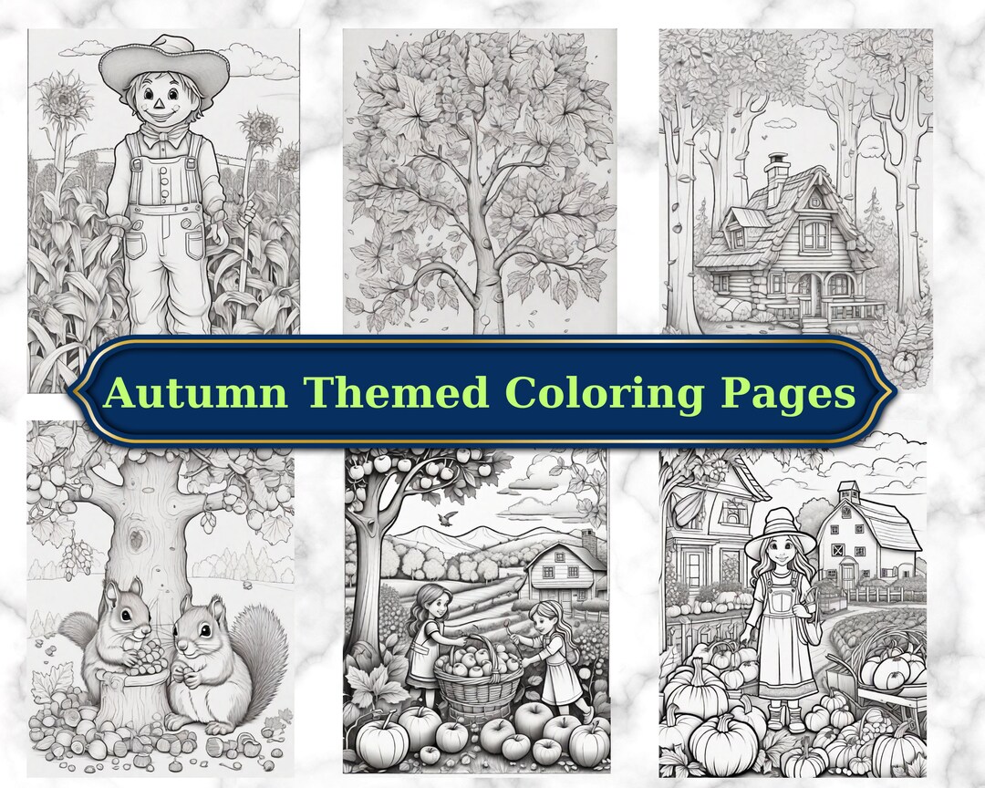 Autumn Coloring Pages | Printable Fall Leaves and Harvest Designs | DIY ...