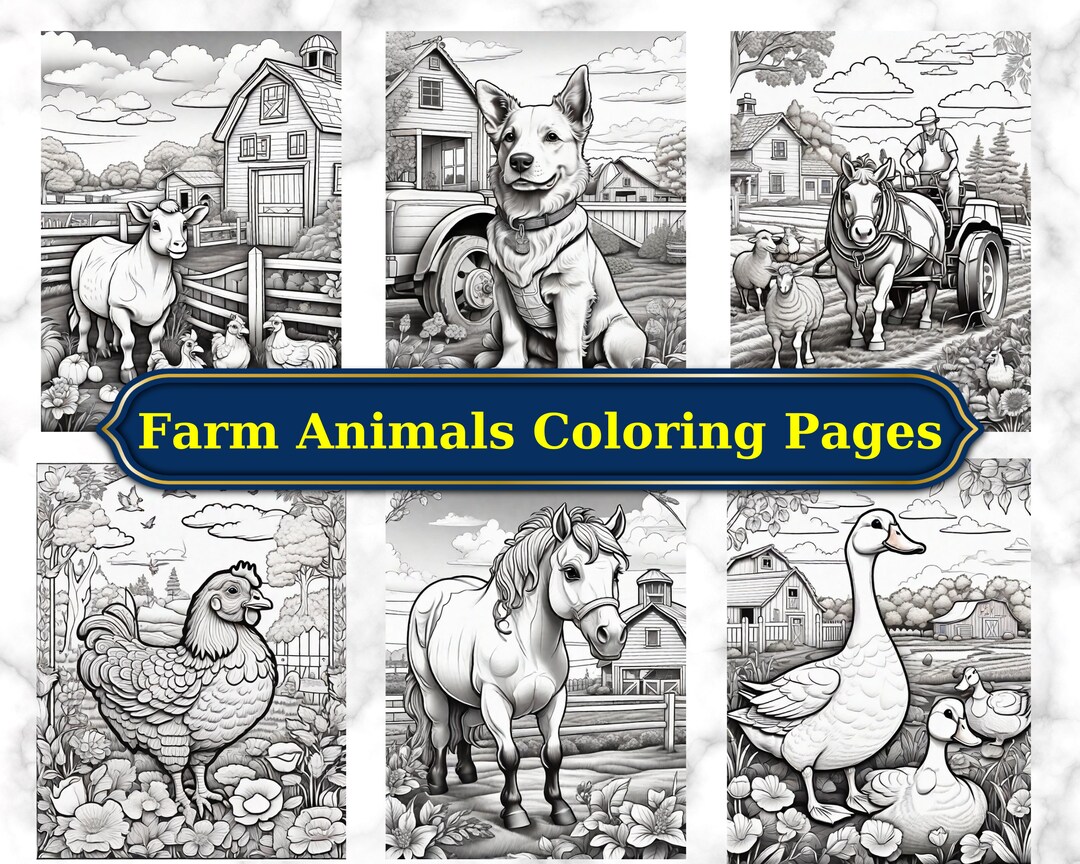 Printable Farm Animal Coloring Pages for Kids and Adults: Creative Fun ...