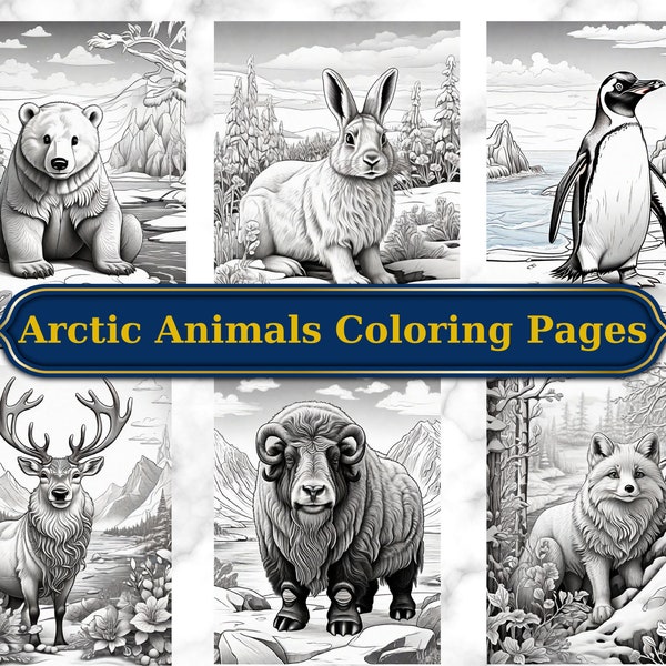 Arctic Animal Coloring Pages - Etsy