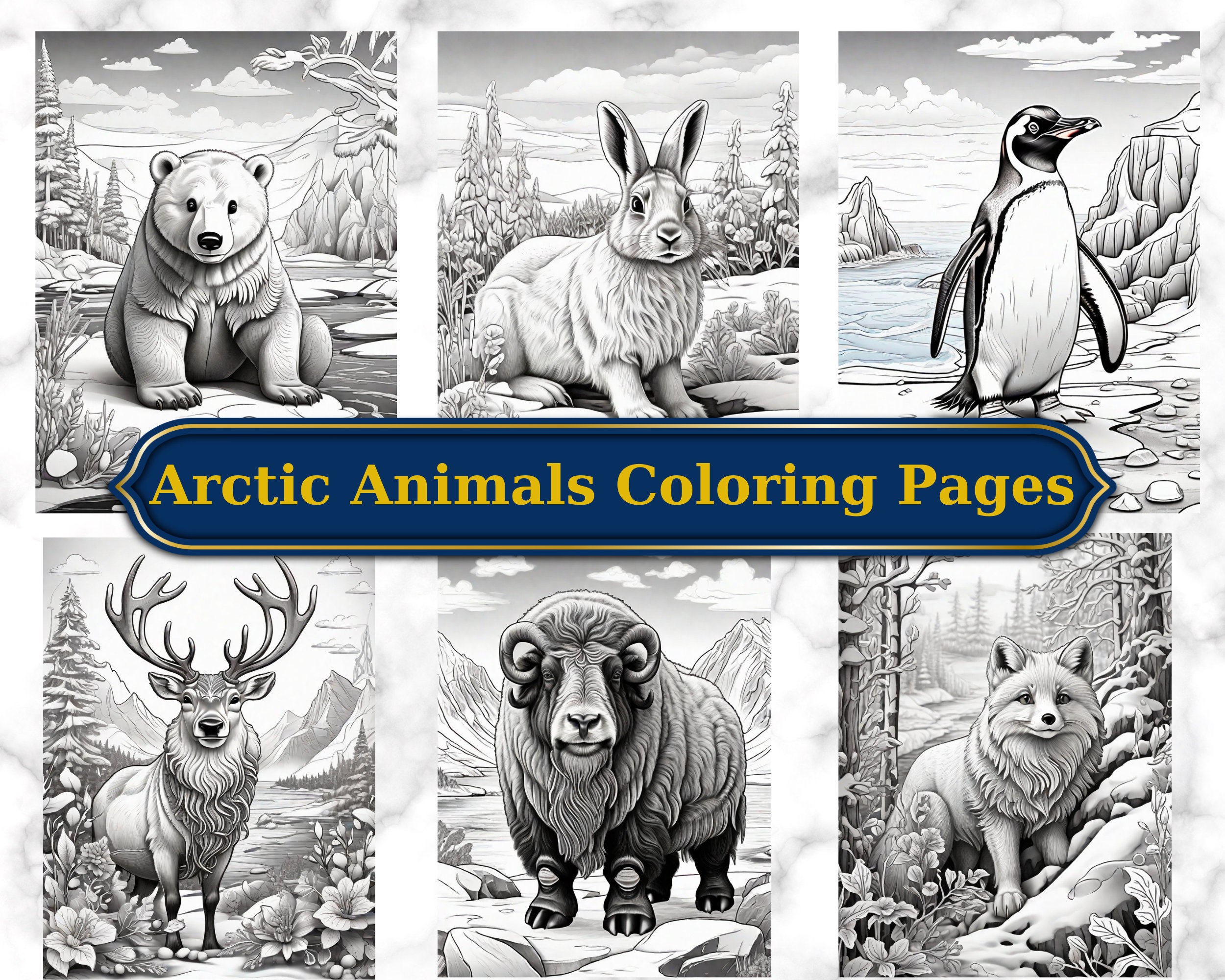 Arctic Wonders: Printable Coloring Pages of Polar Animals for Creative ...