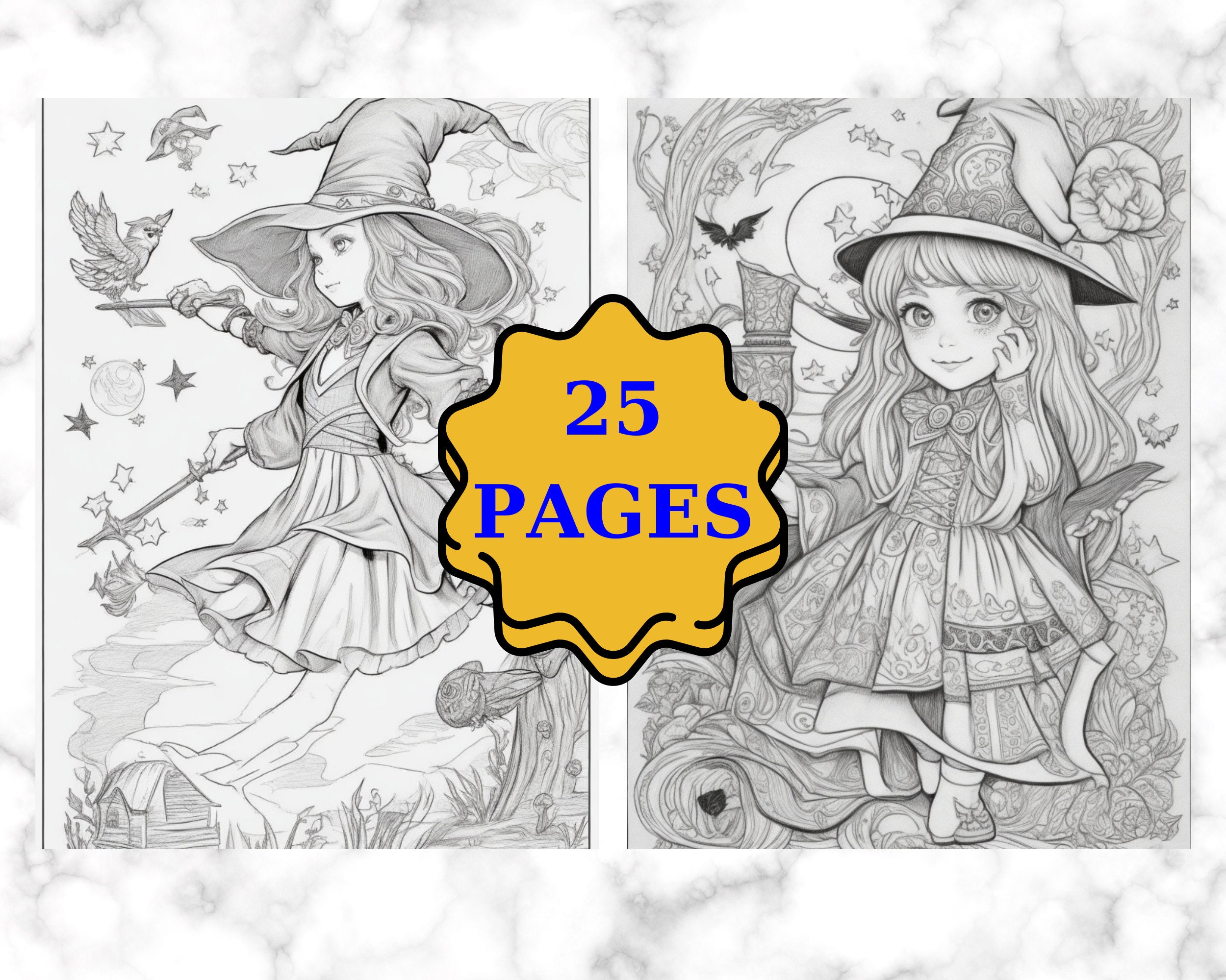 Magical Wizards and Witches Coloring Pages - Magical Adult and Child ...