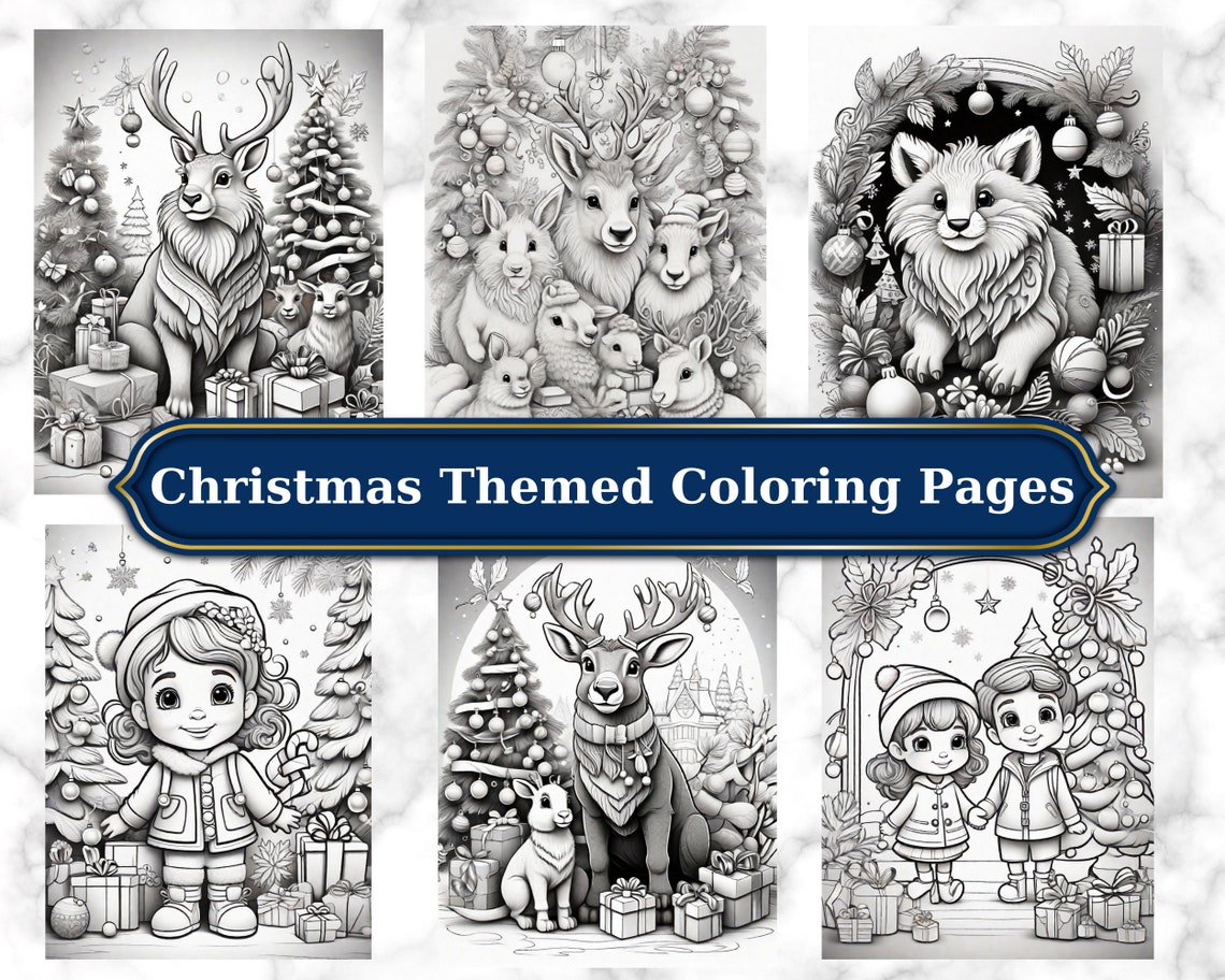 Festive Christmas Coloring Pages for Kids and Adults Christmas Art for ...
