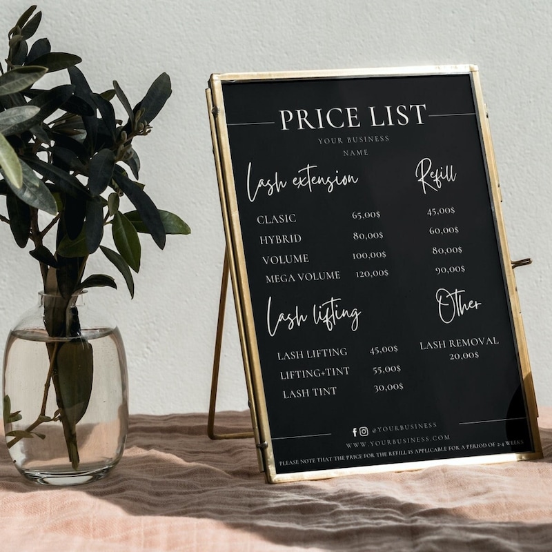 Lash Price List - Etsy