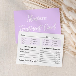 Esthetician Skincare Treatment Card Template: Facial Care Instructions ...