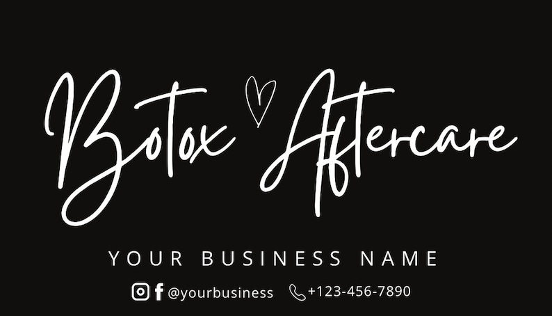 Botox Aftercare Card Template Botox Care Instructions Botox Care Card ...