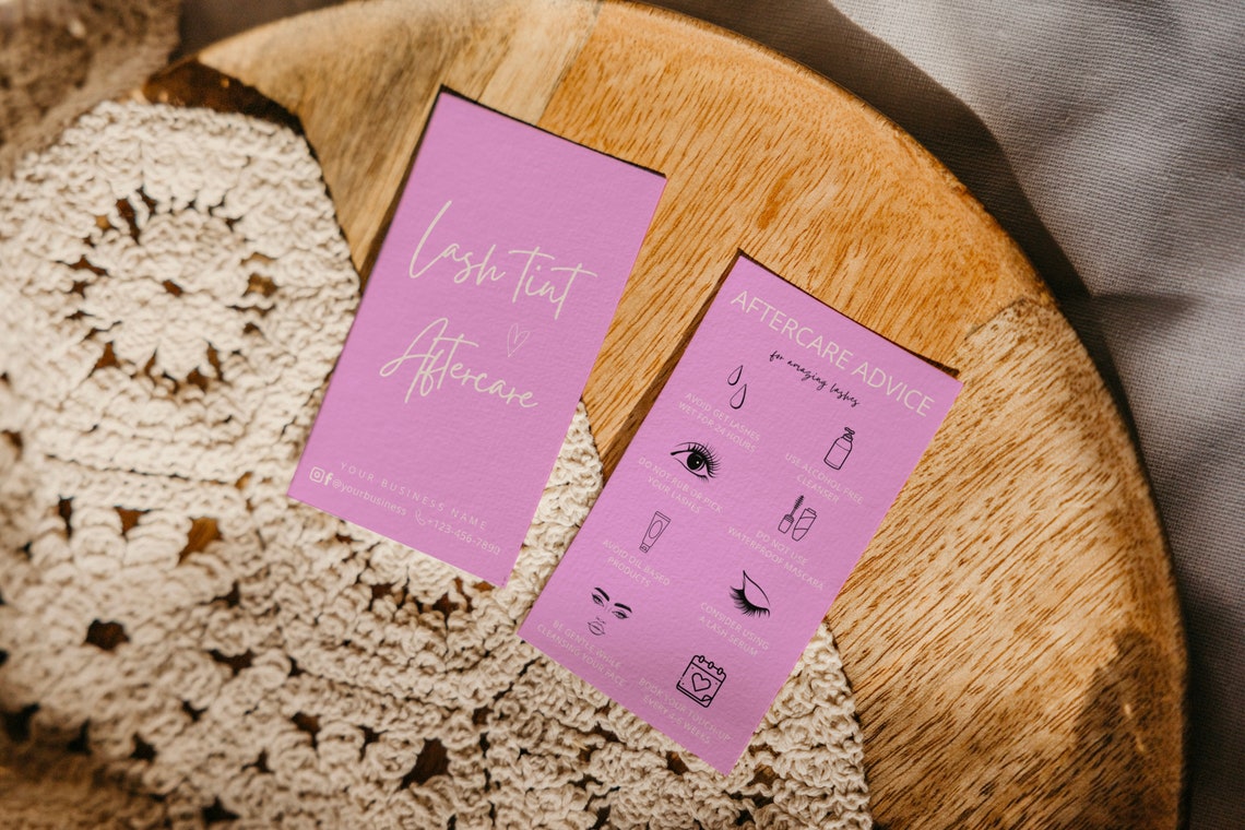 Lash Tint Aftercare Card Template Lash Tint Care Tips Lash Tint Guide ...