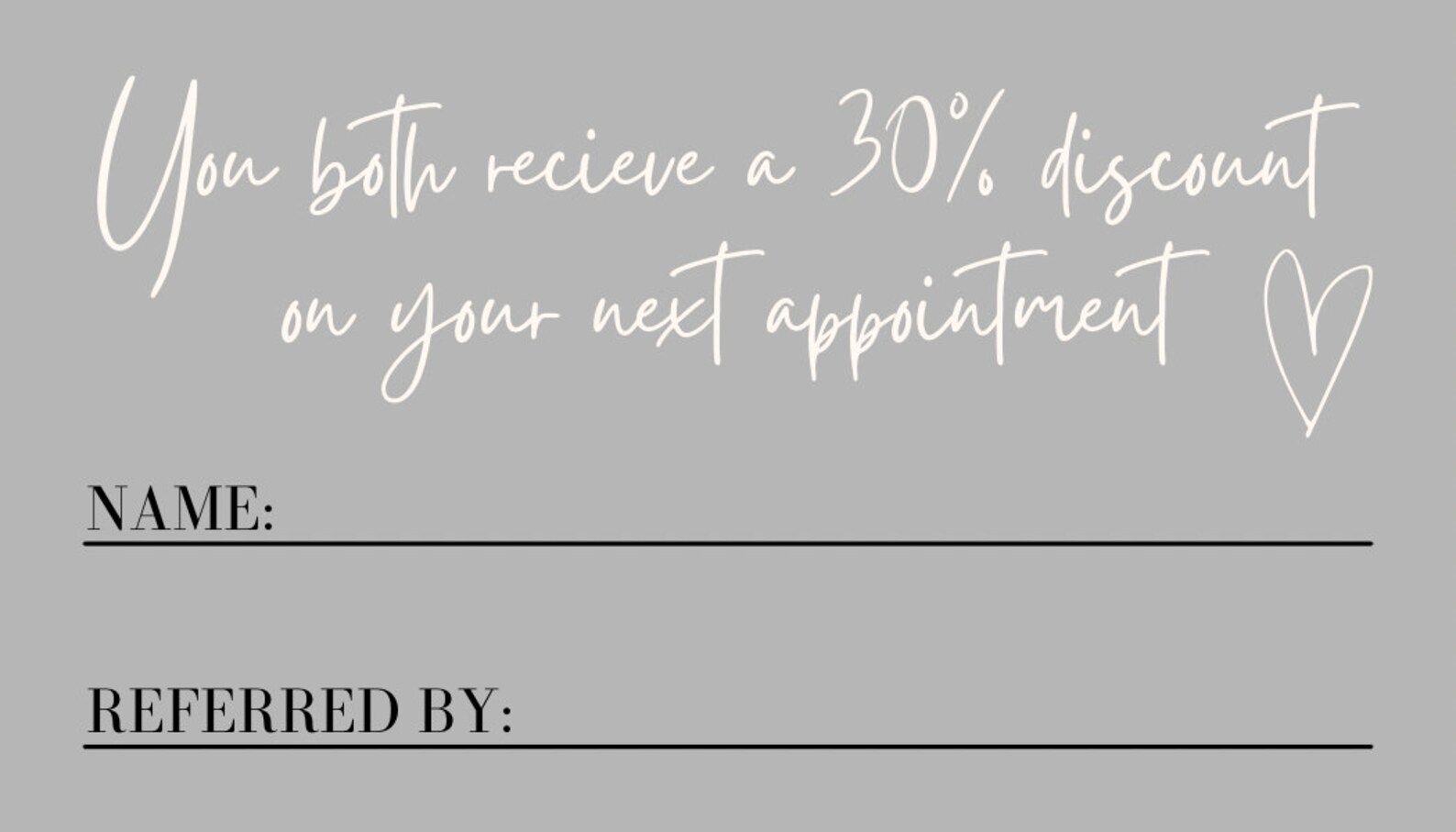 Referral Card Template Refer a Friend Crad Template Rewards Client Card ...