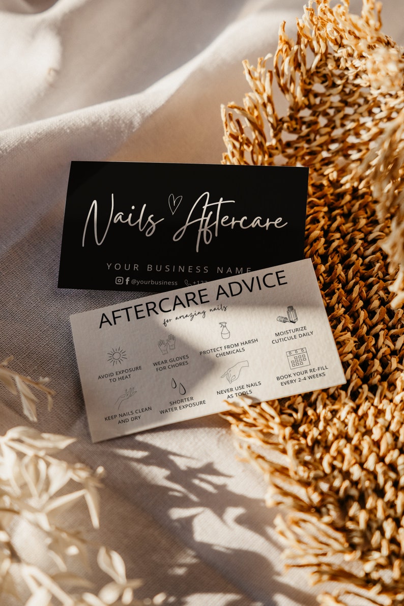 Nails Aftercare Card Template Acrylic Nails Aftercare Gel Nails ...
