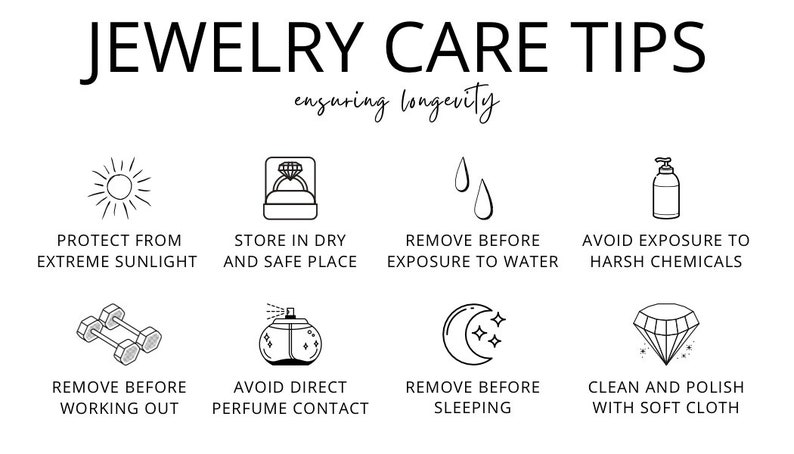 Jewelry Care Tips Template Jewerly Care Guide Jewerly Care Card Jewelry ...