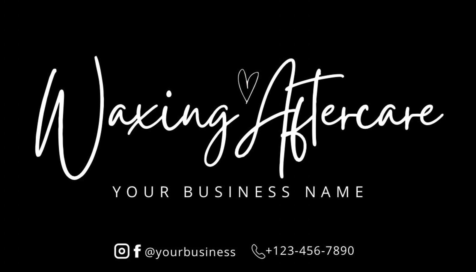 Waxing Aftercare Card Template Wax Aftercare Card Template Wax Care ...