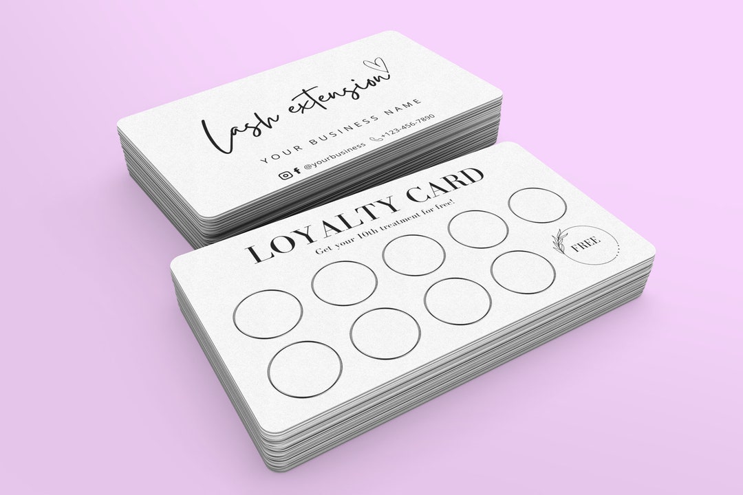 Lash Tech Loyalty Card Template, Printable Business Card (canva) - Etsy
