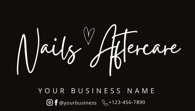 Nails Aftercare Card Template Acrylic Nails Aftercare Gel Nails ...