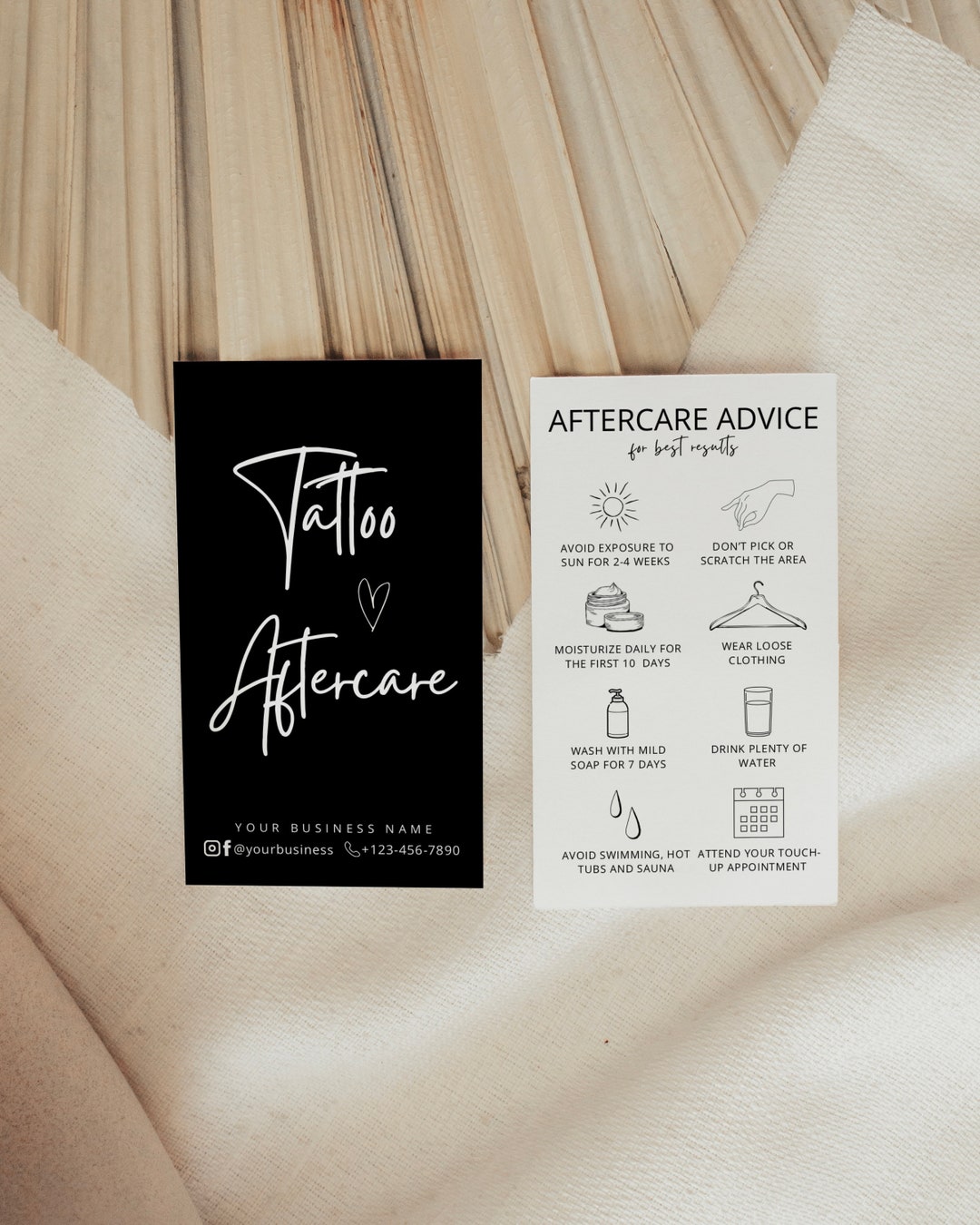 Tattoo Aftercare Card Template Tattoo Care Instructions Tattoo Care ...