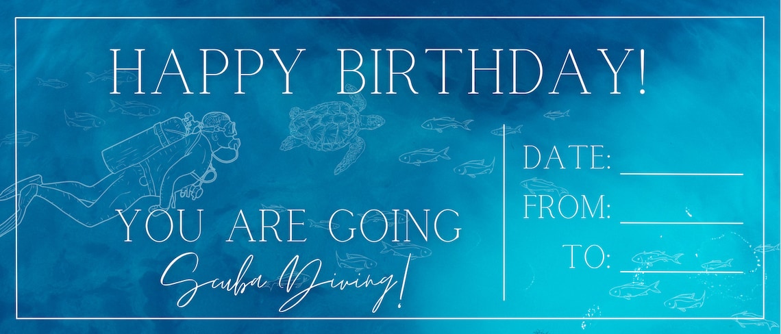 Scuba Diving Gift Card Template: Editable Canva Voucher (7x3 Inches) - Etsy